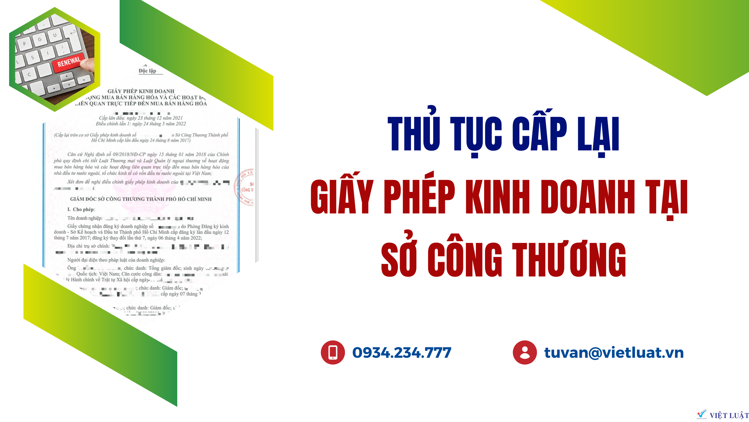 Thủ tục cấp lại Giấy phép kinh doanh tại Sở Công thương